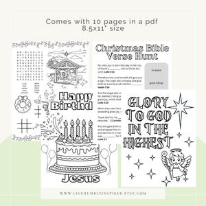 Christmas Jesus Birthday Story Bible Church Coloring Sheet Printable ...