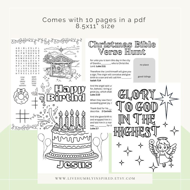 Christmas Jesus Birthday Story Bible Church Coloring Sheet Printable ...