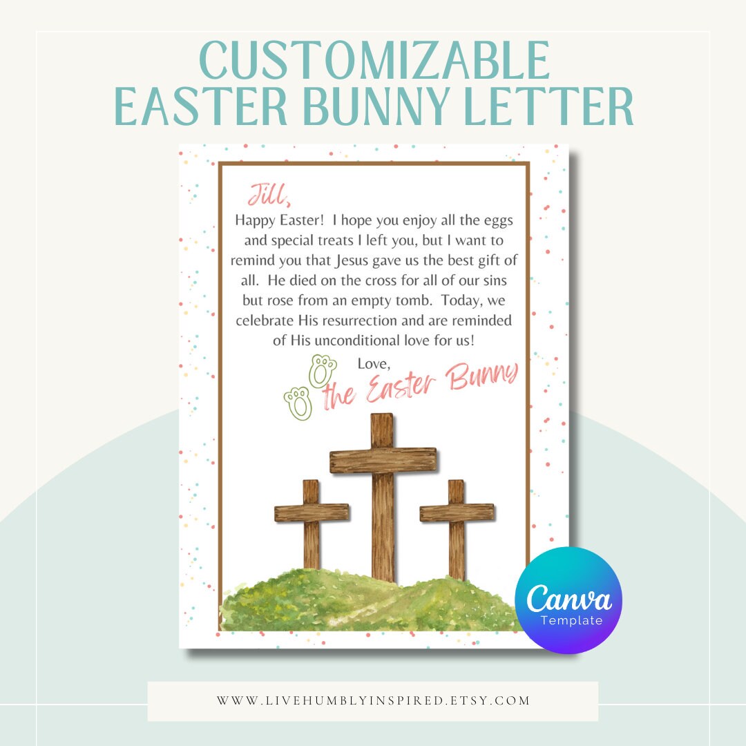Customizable Easter Bunny Letter Canva Reminder of the True Meaning of ...