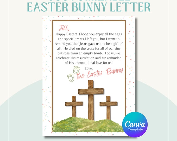 Christian Easter Bunny Letter, Letter From the Easter Bunny, Christian ...