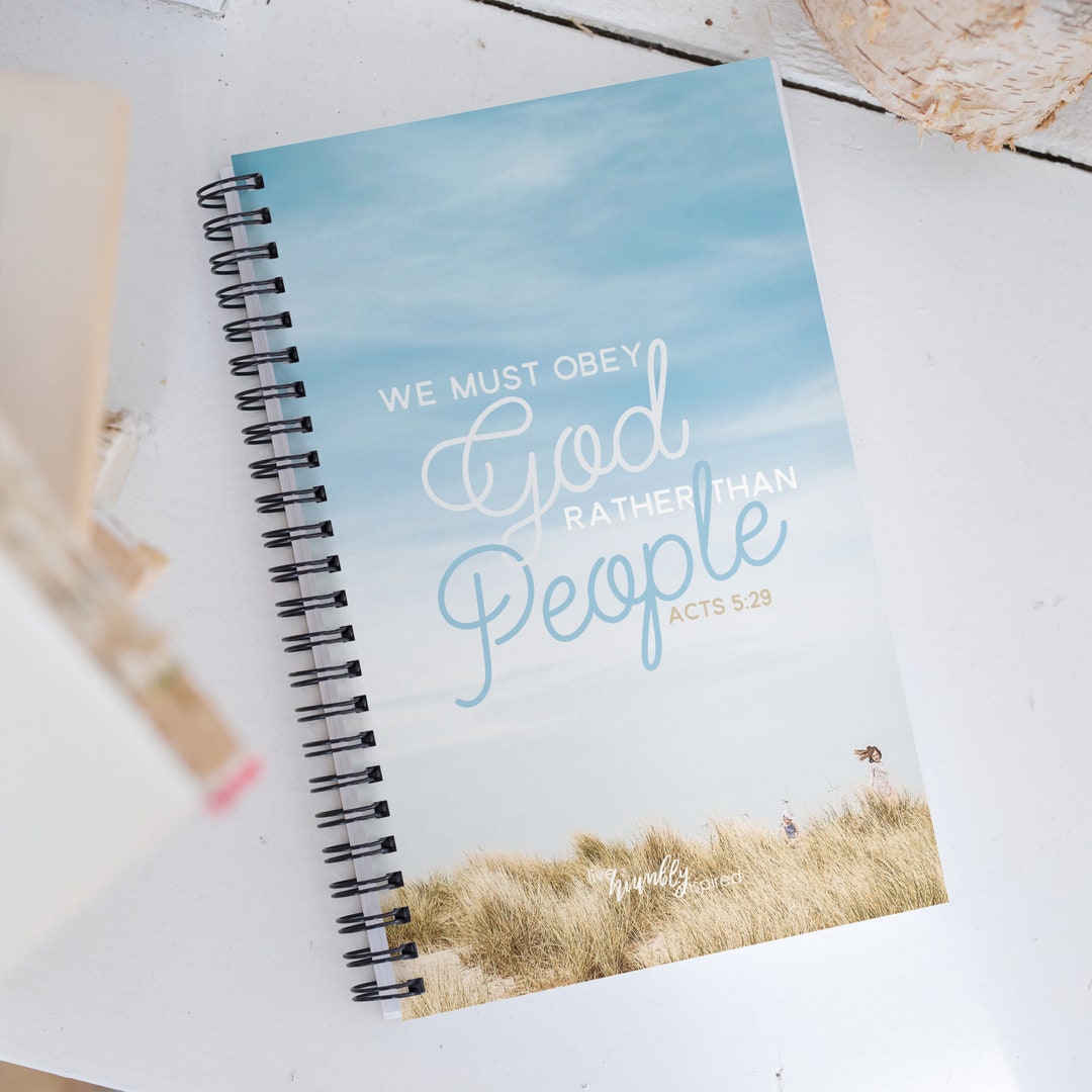 Obey God Biblical Spiral Dot Notebook Journal Faith Christian Bible ...