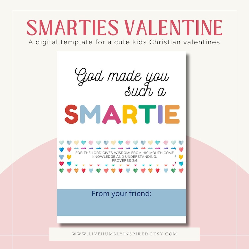 Smarties Christian Faith Kids Printable With Bible Verse for Church ...