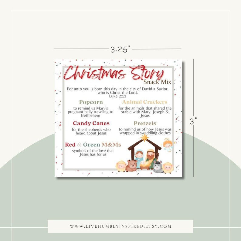 Christmas Story Snack Mix Tag: Nativity Printable (PDF Download) - Etsy