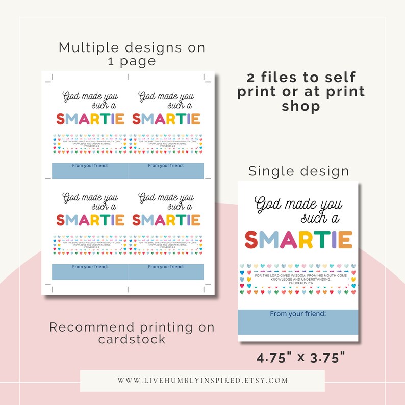 Smarties Christian Faith Kids Printable With Bible Verse for Church ...
