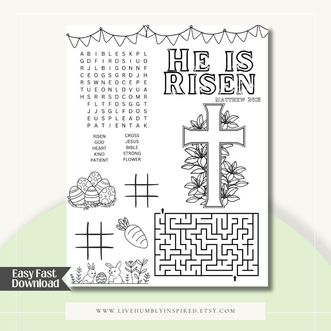 Easter Coloring Sheet for Easter Church Sunday School or Homeschool ...