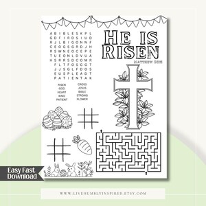 Easter Coloring Sheet for Easter Church Sunday School or Homeschool ...