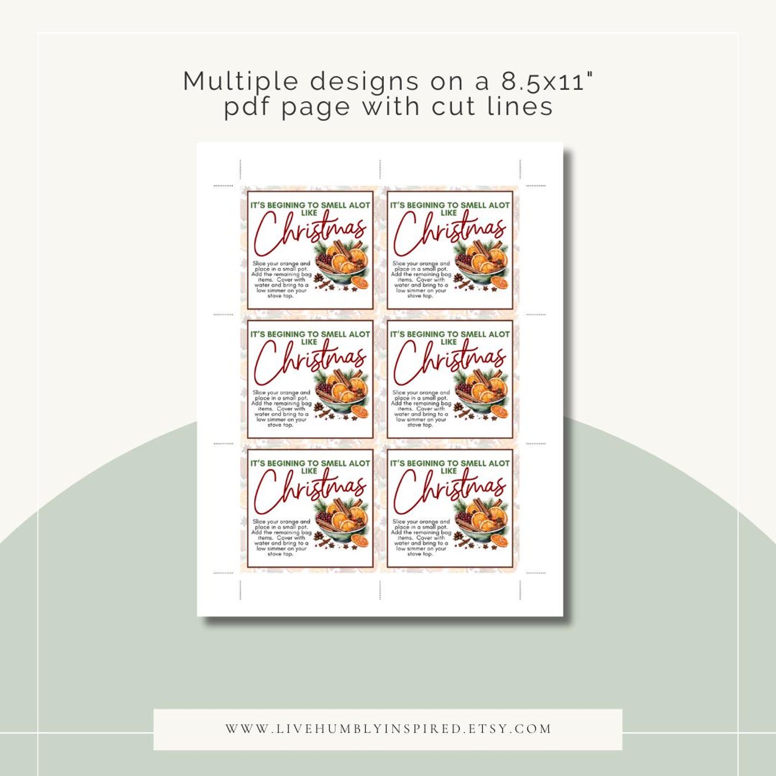 Christmas Simmer Potpourri Gift Tag: Printable Homemade Gift (PDF) - Etsy