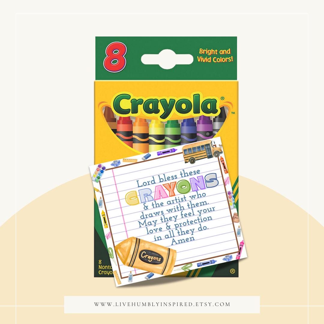 Crayon Blessing & Prayer Tag Download and Printable Handout for Back to ...