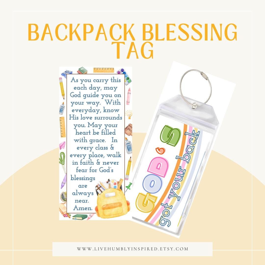 Backpack Blessing Prayer Luggage Tag Double Sided Download and ...