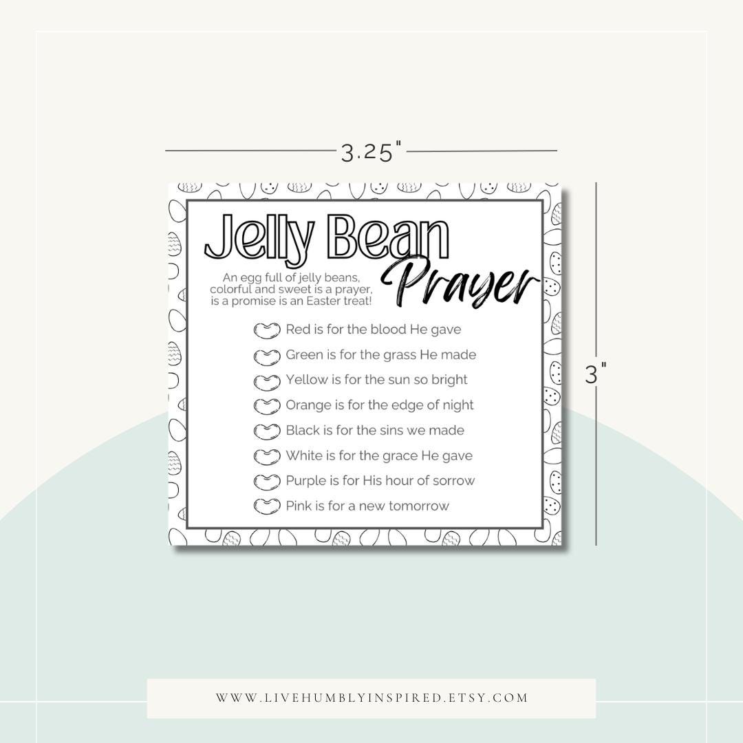 Easter Jelly Bean Prayer Coloring Tag: Sunday School Printable (digital ...