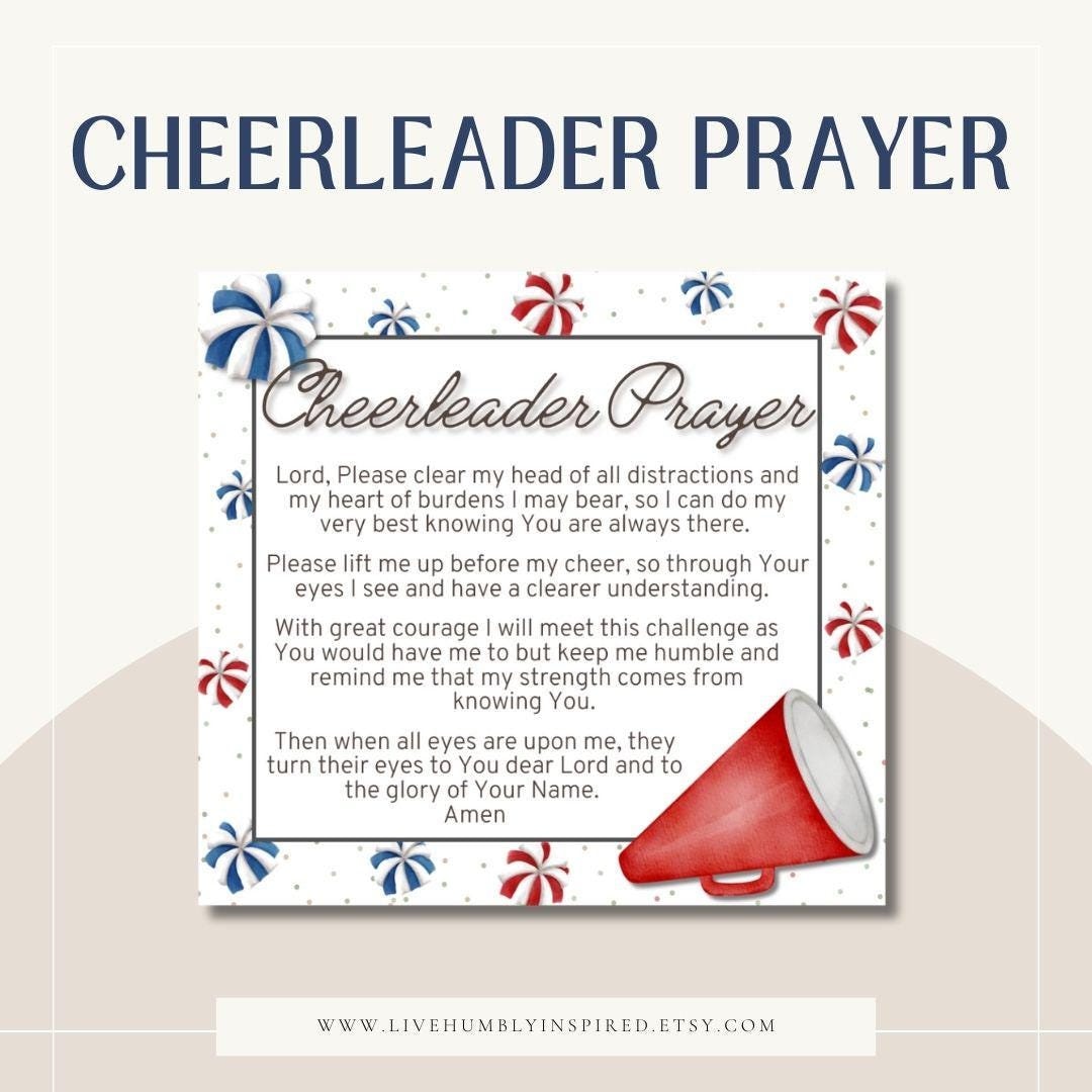 Cheerleader Player Prayer Tag Download and Printable Handout for ...