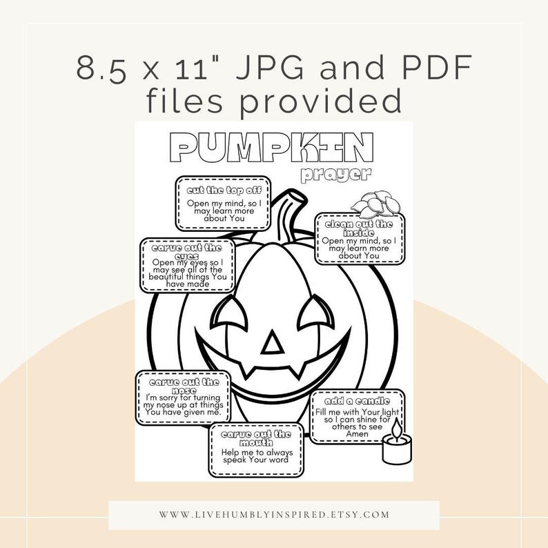 Coloring Pumpkin Prayer: Christian Fall Activity Printable (PDF) - Etsy