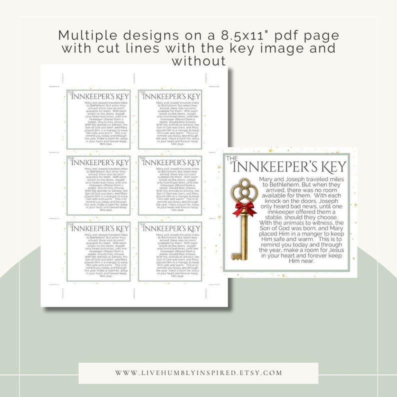 Innkeeper's Key Christmas Ornament Tag: Christian DIY Gift or Present ...
