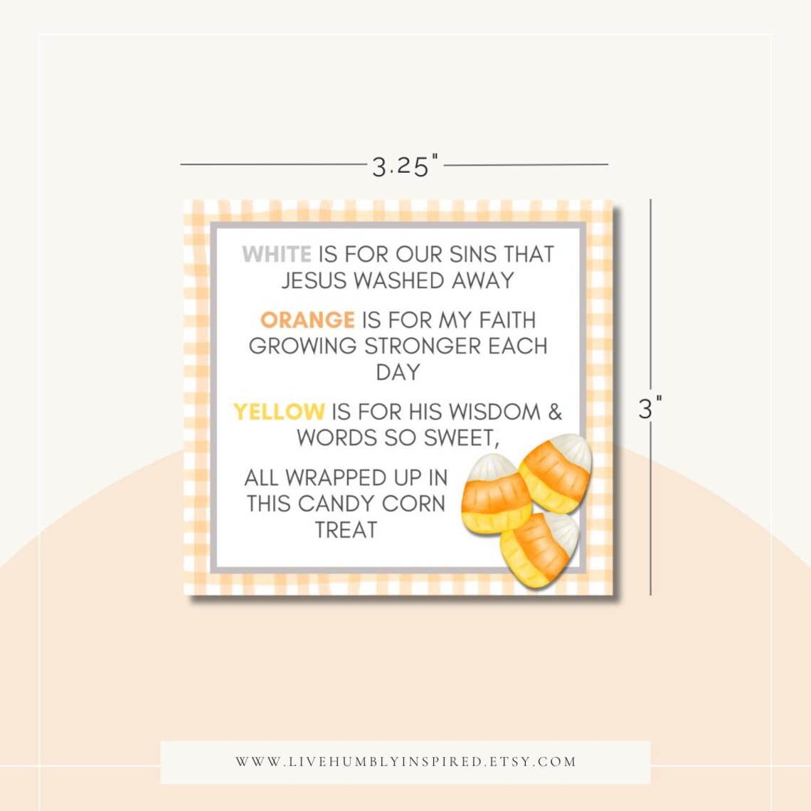 Candy Corn Christian Trinity God Jesus Holy Spirit Treat Bag Tag ...