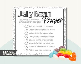 Easter Jelly Bean Prayer Coloring Tag: Sunday School Printable (digital ...