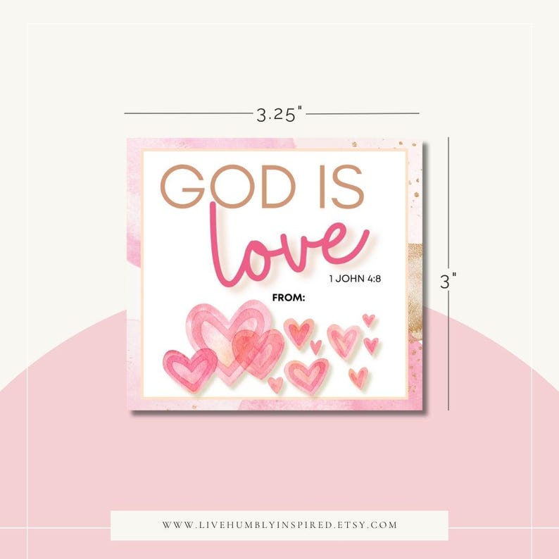 God is Love Valentines Card and Gift Tag Download and Print Teach Love ...