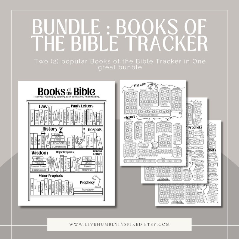 Bundle Books of the Bible Coloring Tracker Books and Chapter Tracking ...
