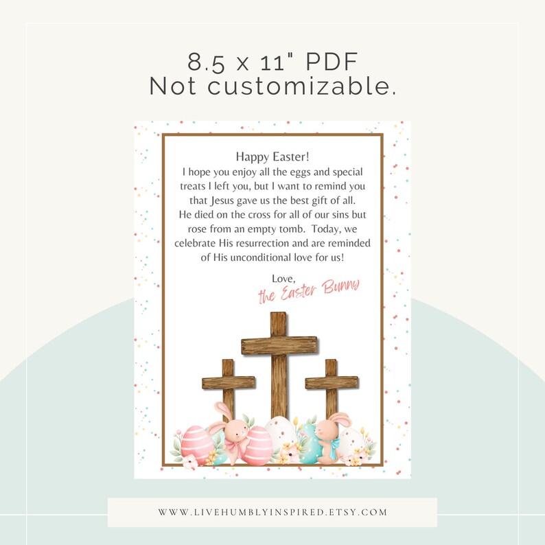 Easter Bunny Letter PDF With Jesus Resurrection Story Print Easter ...