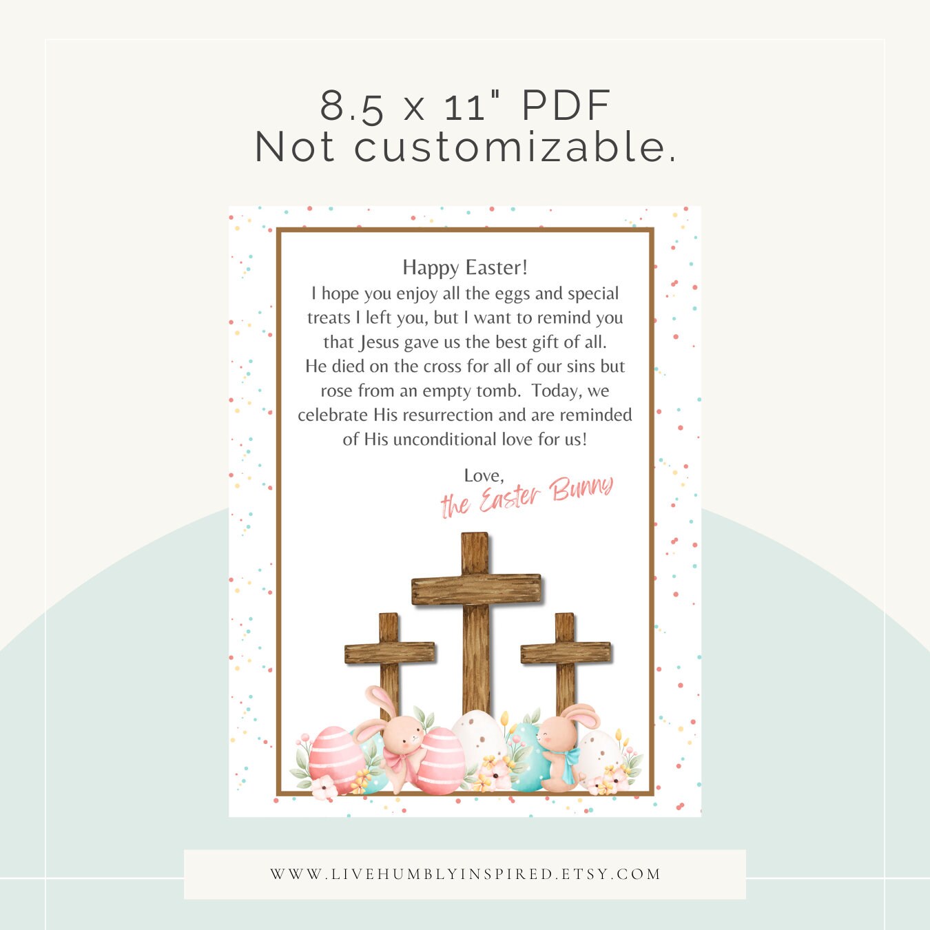 Easter Bunny Letter PDF With Jesus Resurrection Story Print Easter ...