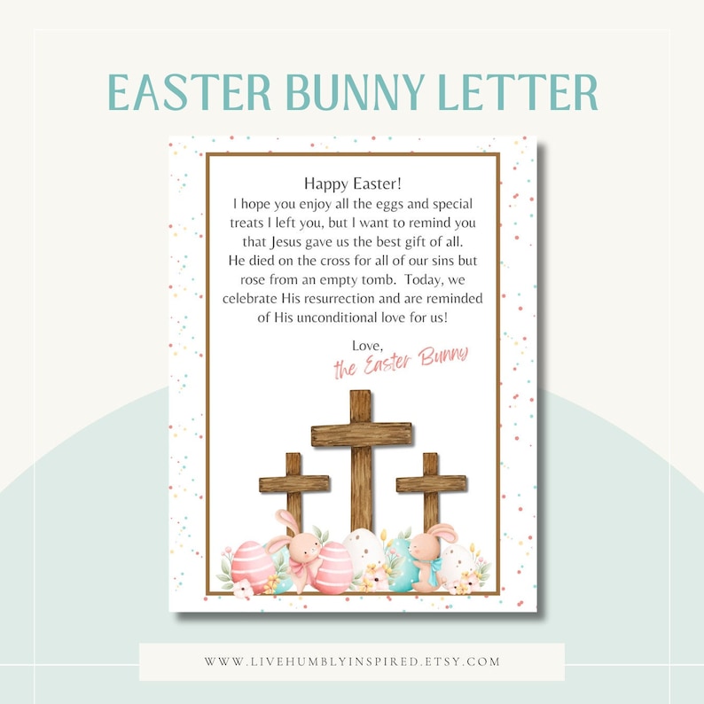 Easter Bunny Letter PDF With Jesus Resurrection Story Print Easter ...