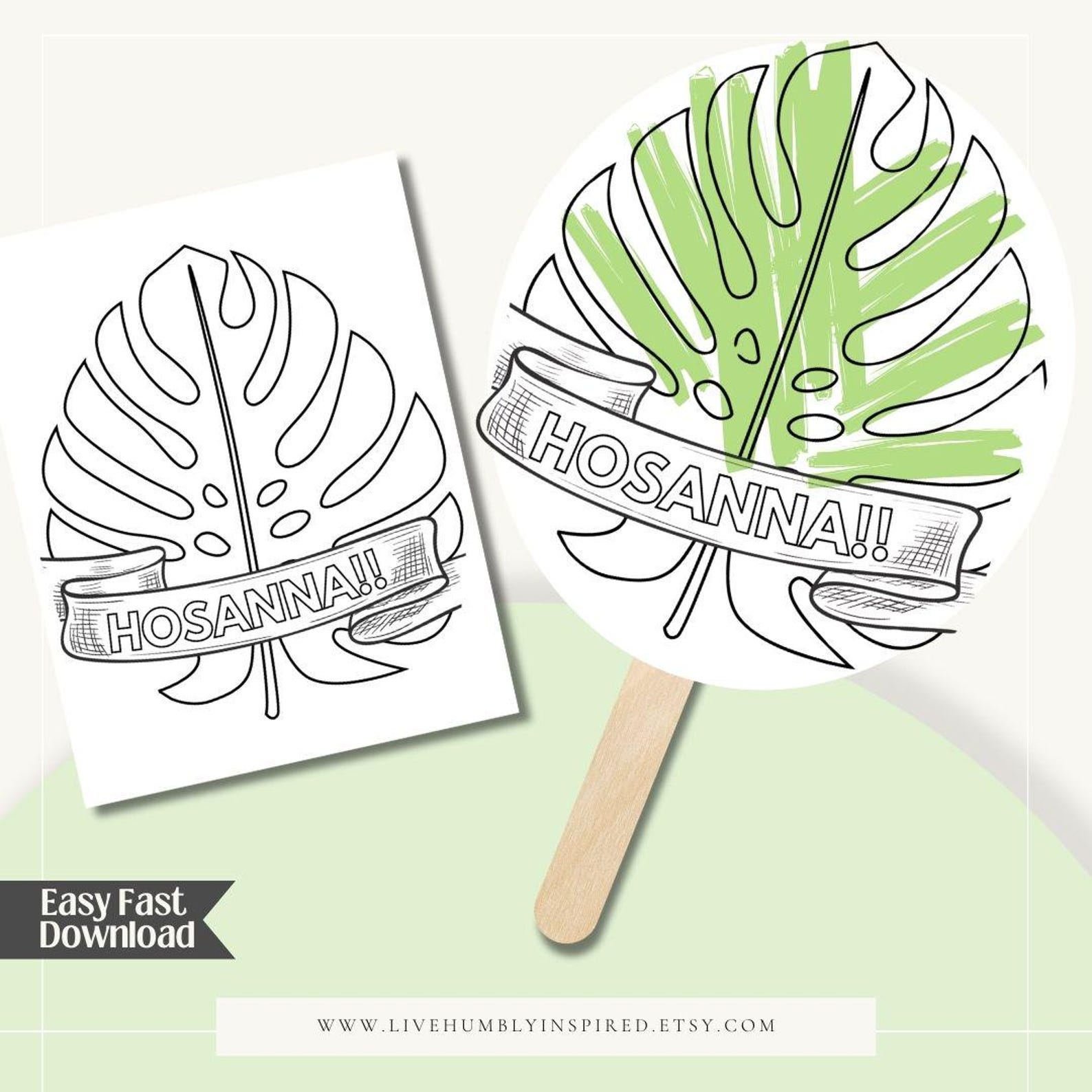 Easter Palm Sunday Hosanna Coloring Sheet for Easter Church Sunday ...