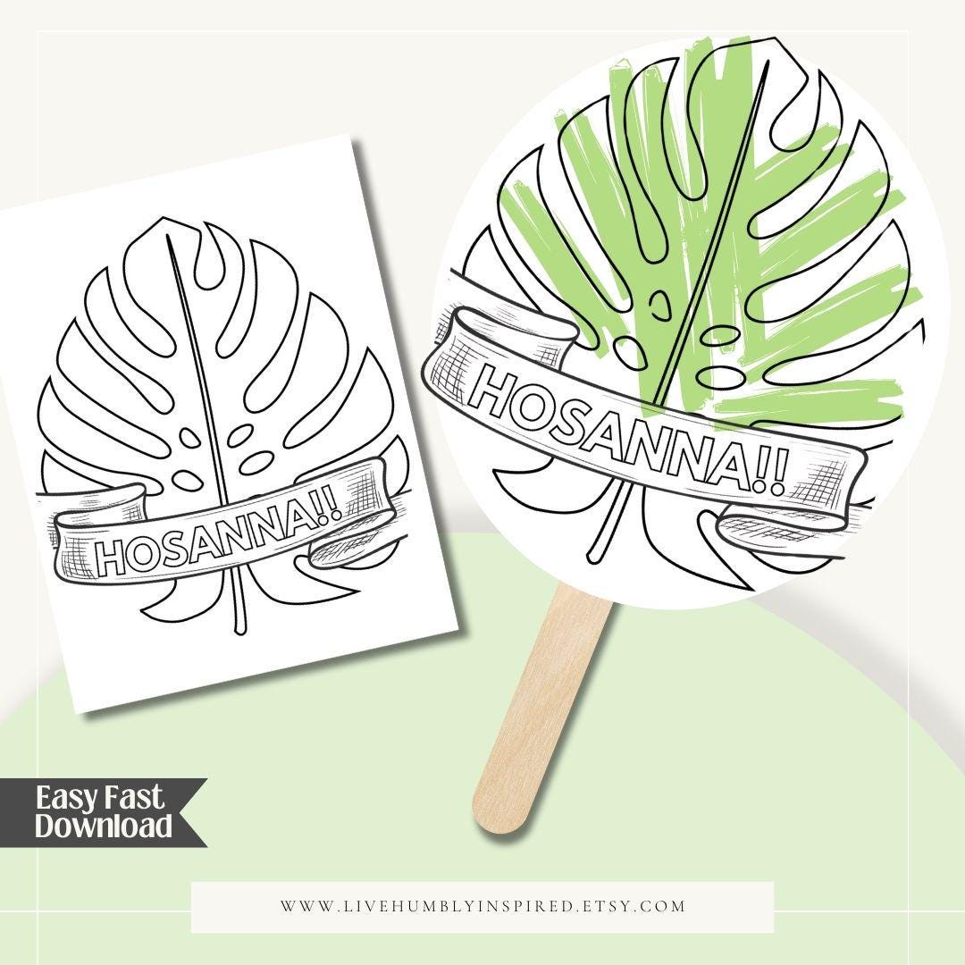 Easter Palm Sunday Hosanna Coloring Sheet for Easter Church Sunday ...