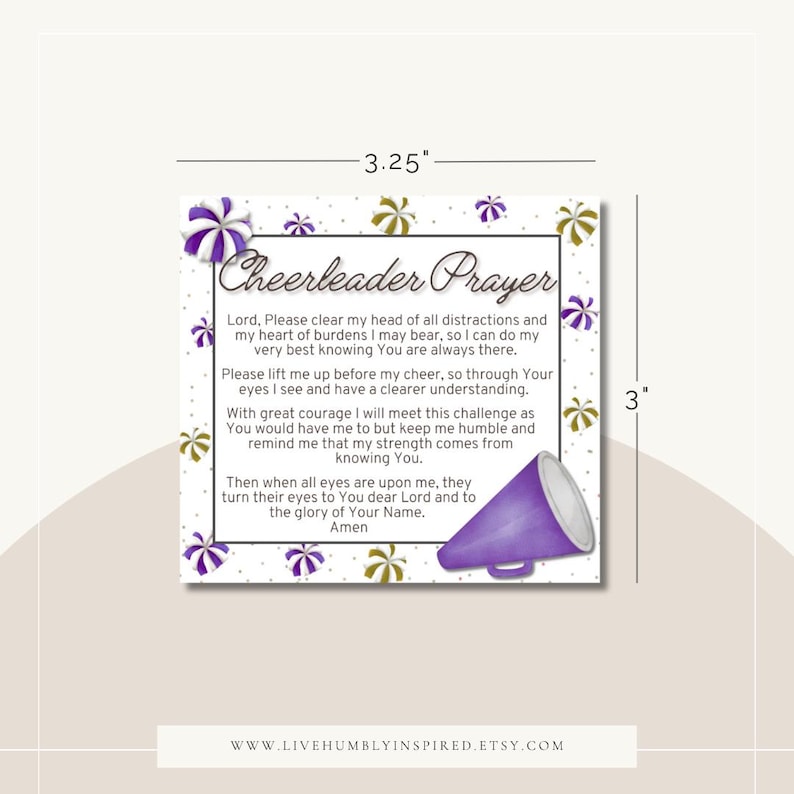 Cheerleader Player Prayer Tag Download and Printable Handout for ...