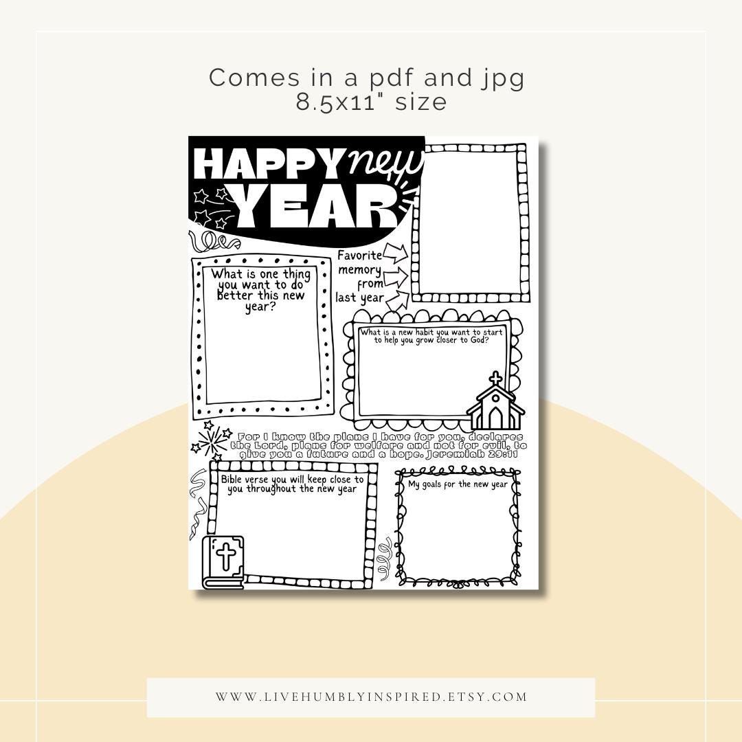 Religious New Year Printable Sheet for Sunday School, Church ...