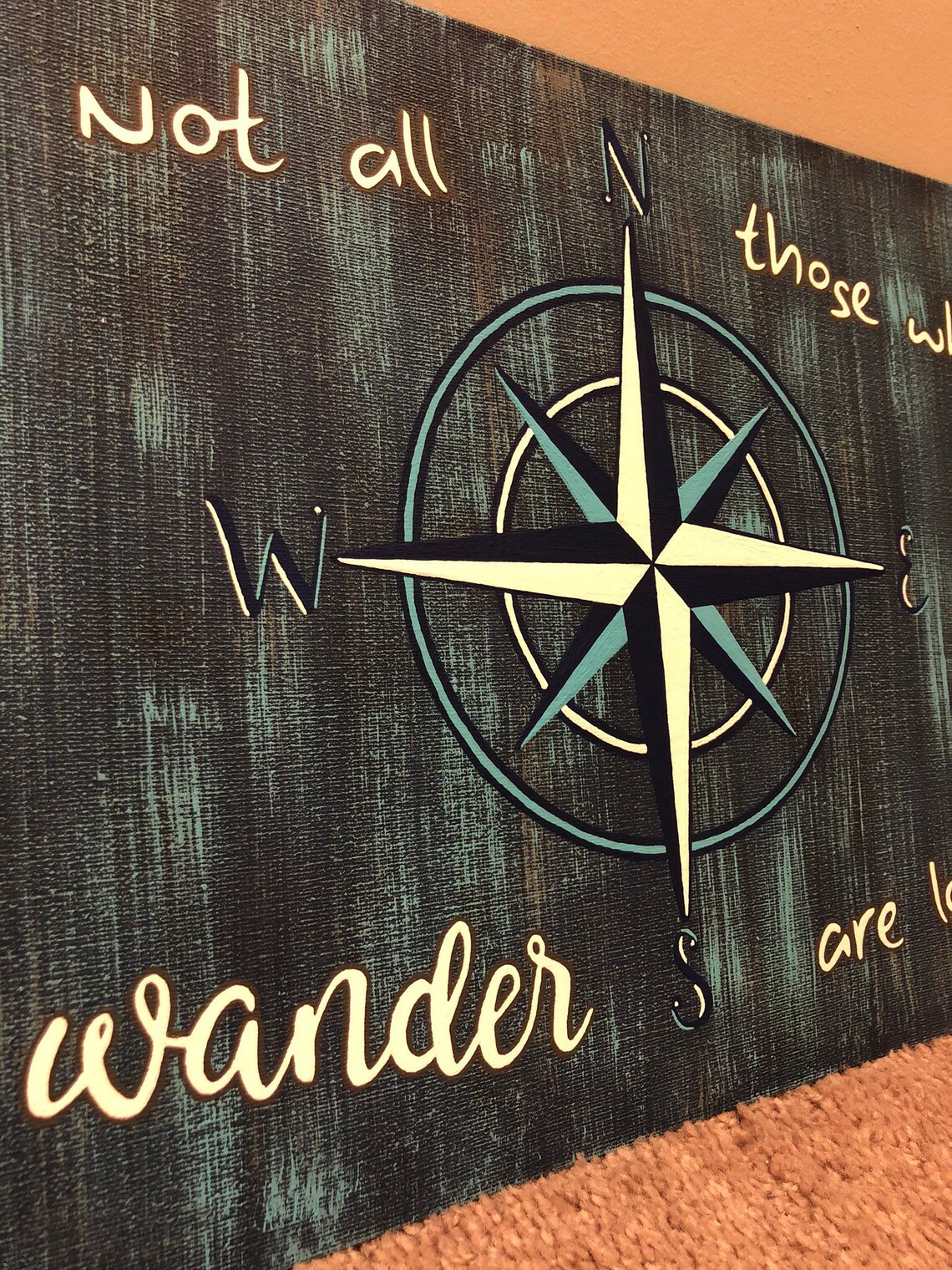 Compass Rose Painting With Quote - Etsy