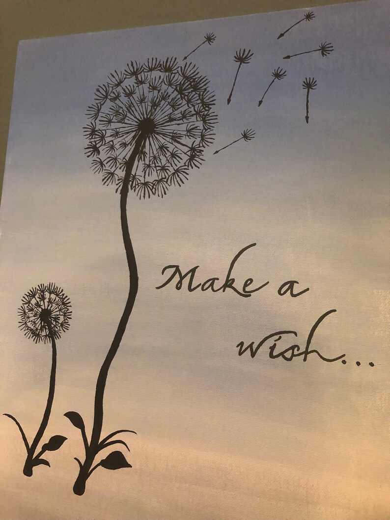 Make a Wish. Dandelion Painting. - Etsy Australia