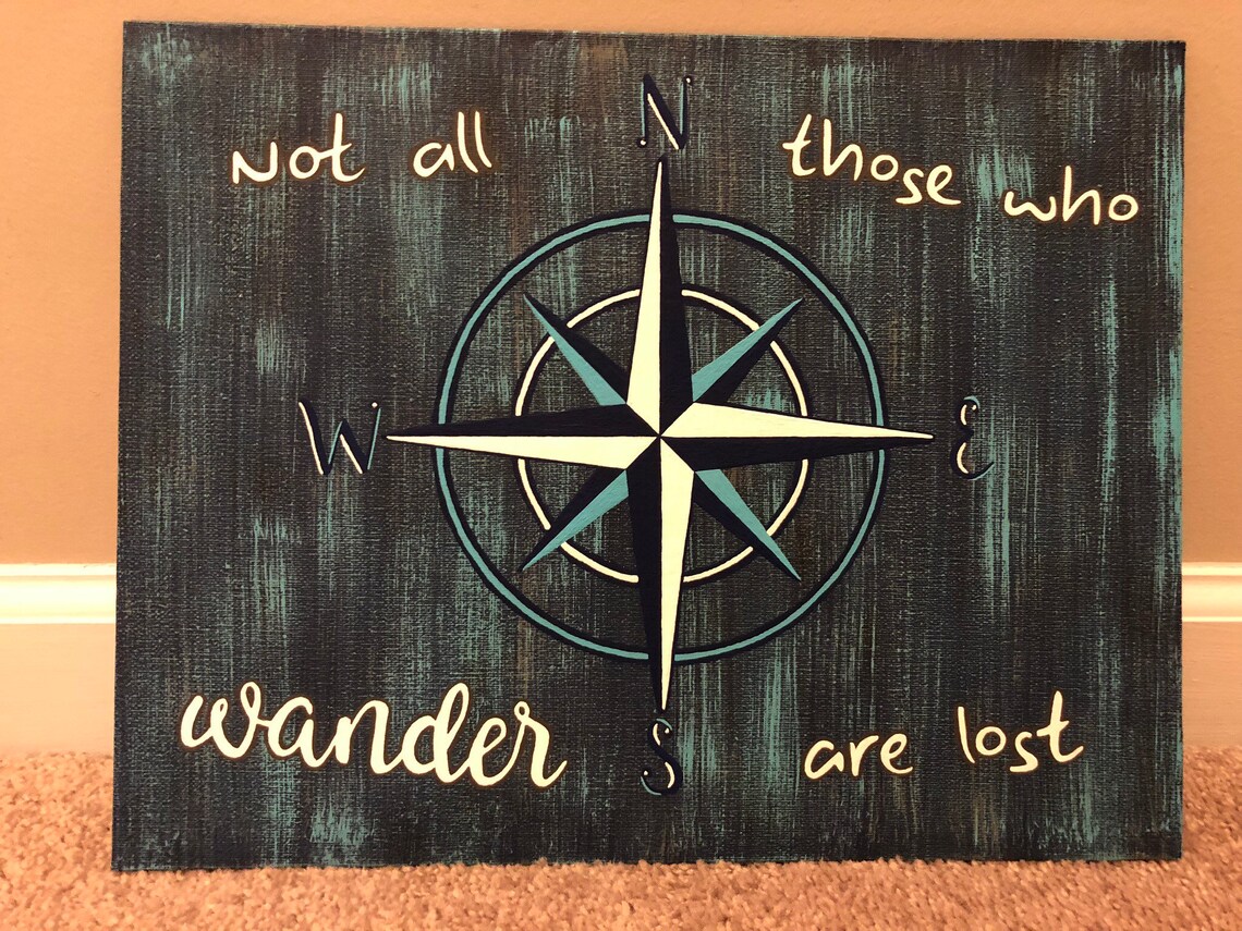 Compass Rose Painting With Quote - Etsy