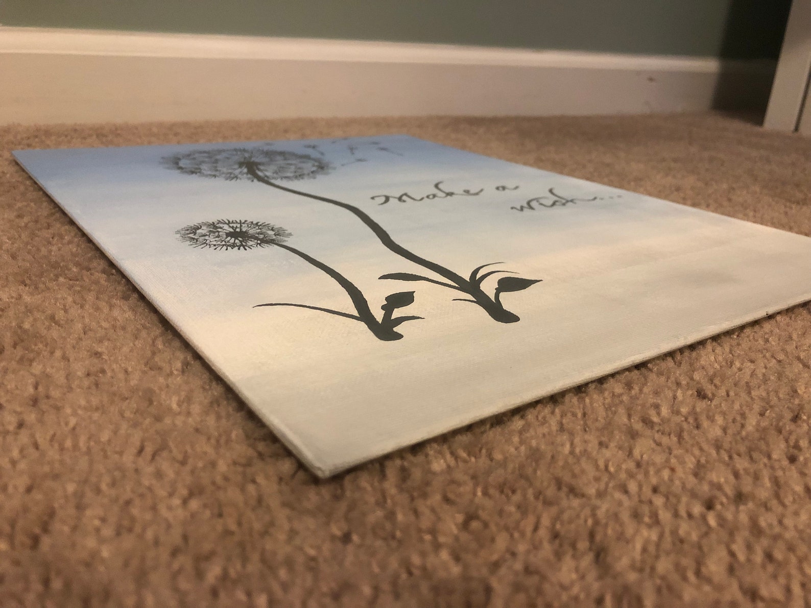 Make a Wish. Dandelion Painting. - Etsy