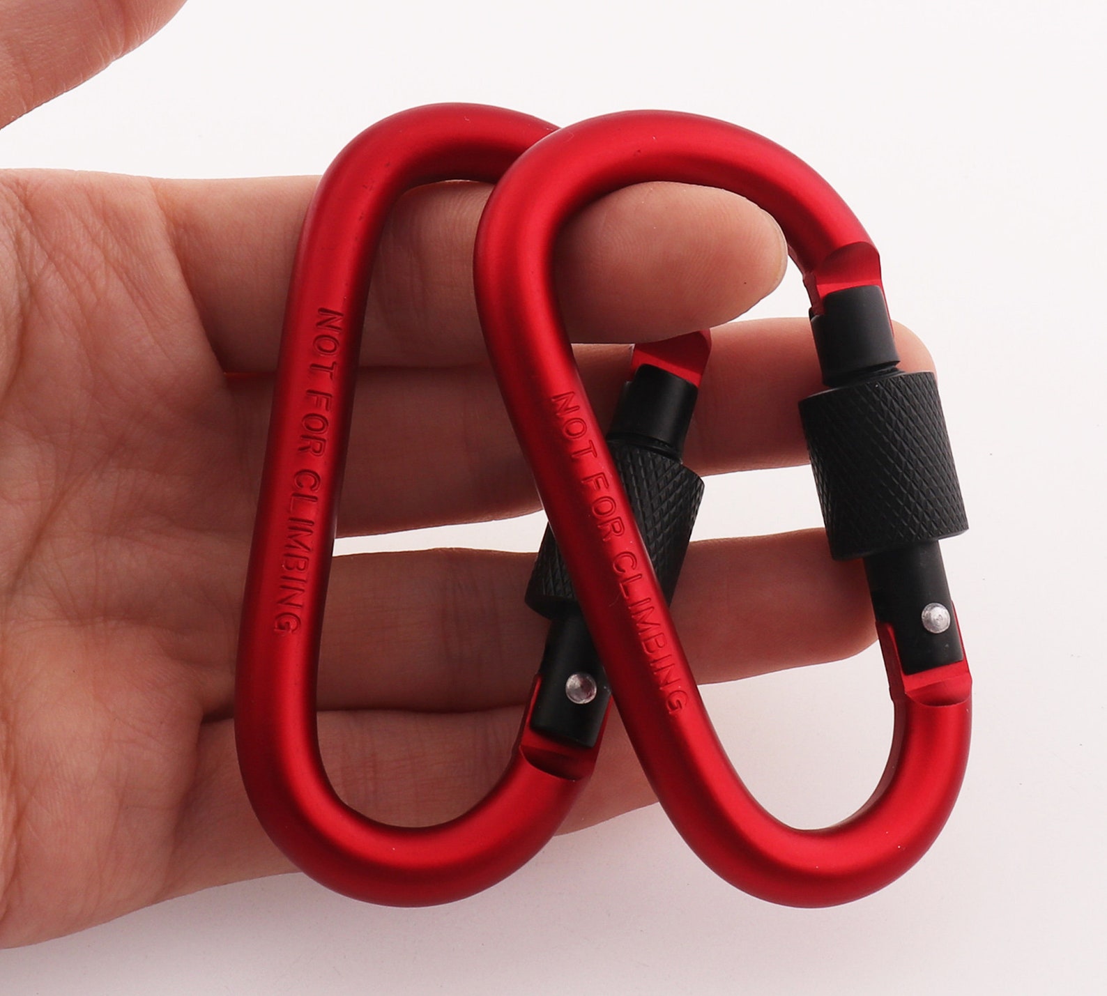 2heavy Duty Red Carabiner Clip Shaped Keychain Key Ring Cool | Etsy