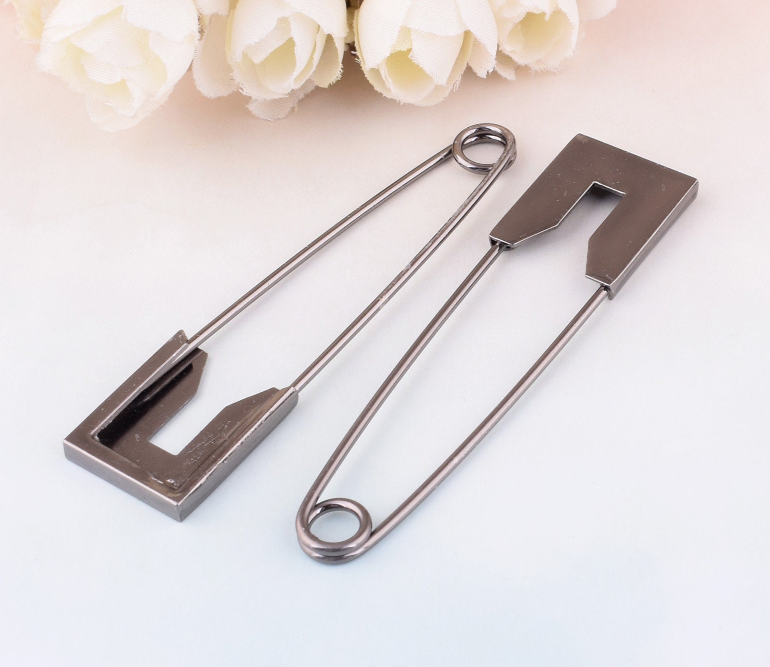 6pcs 20mm80mm Gunmetal safety pinsblack sweater pin brooch | Etsy