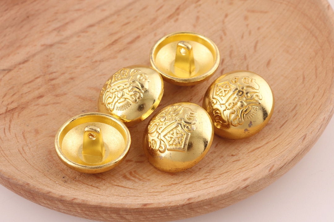 20mm Gold Buttons Shield Buttons Coat Buttons for Clothing Leather Wrap ...