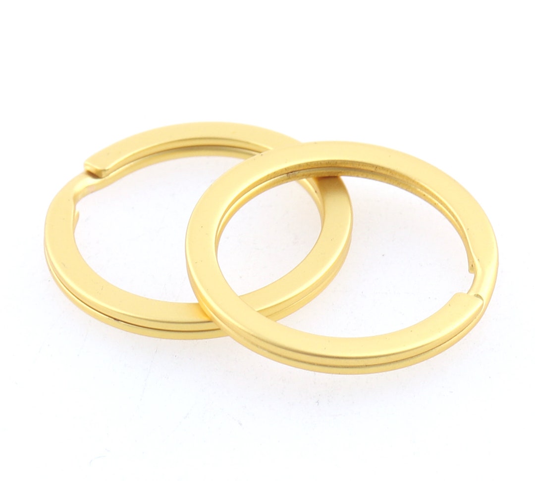 Matte Gold Large Split Keyring Flat Key Rings Split Keychain - Etsy
