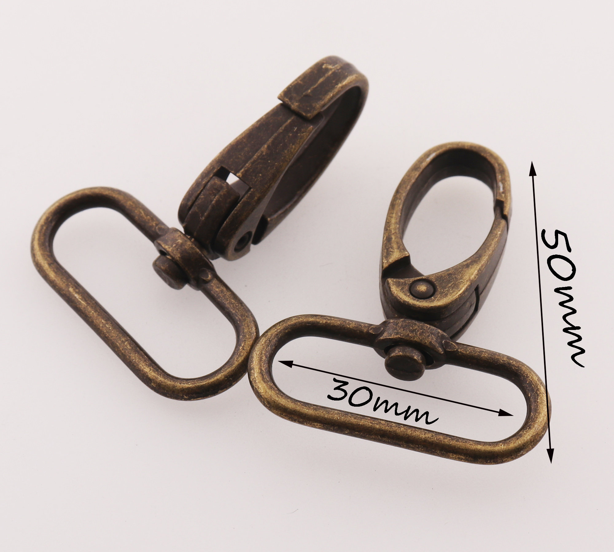 Antique Bronze Swivel Clasp Trigger Snap Hook Push Gate Clip 30mm ...
