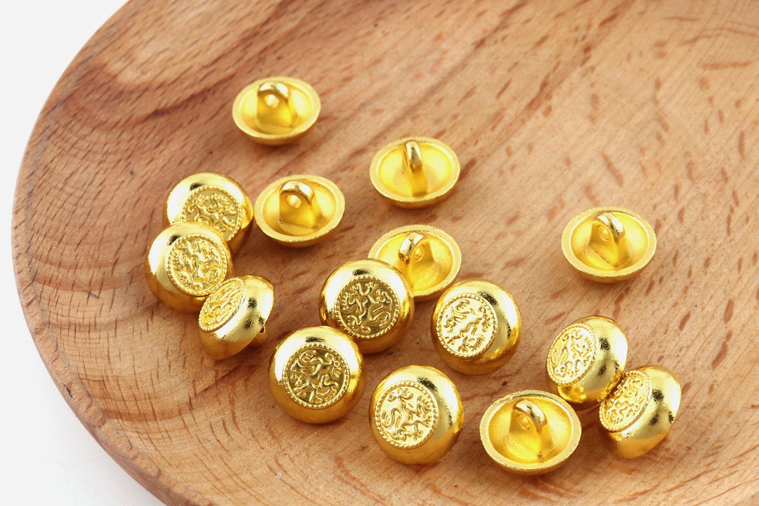 12mm Gold Buttons Dragon Buttons Coat Buttons for Clothing Leather Wrap ...