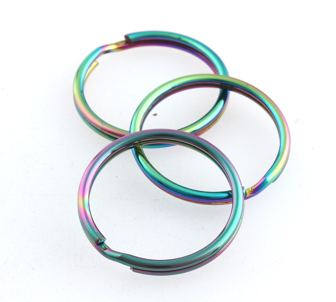 Rainbow Key Ring Jump Ring Key Fob Ring Split Key Ring Double Loop Key ...