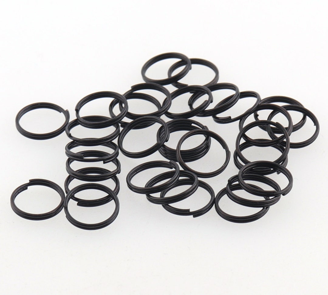 Black Split Jump Ring Key Ring Key Ring Mini Split Rings Keychain Key ...
