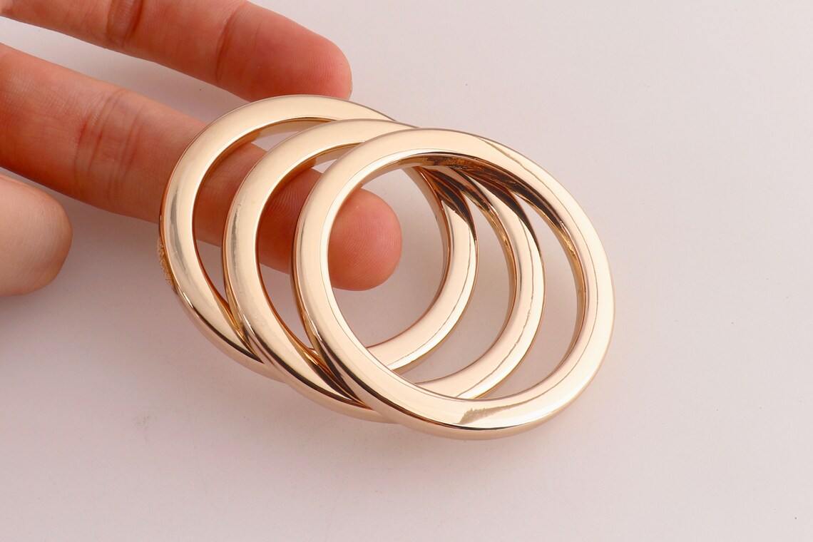 38mm Light Gold Metal Flat O-ring Wallet Ring Zinc Alloy Solid - Etsy