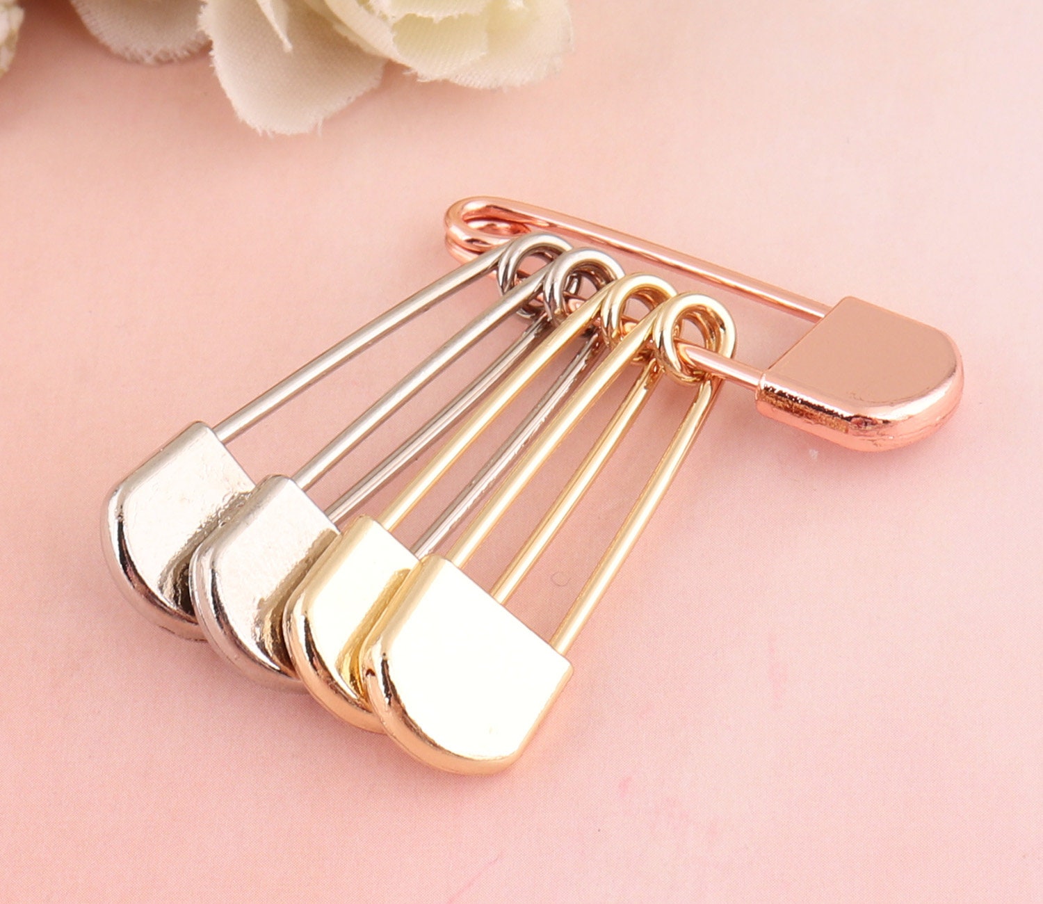 50pcs Gold Safety Pinmix and Match Colorsbulb Pins | Etsy