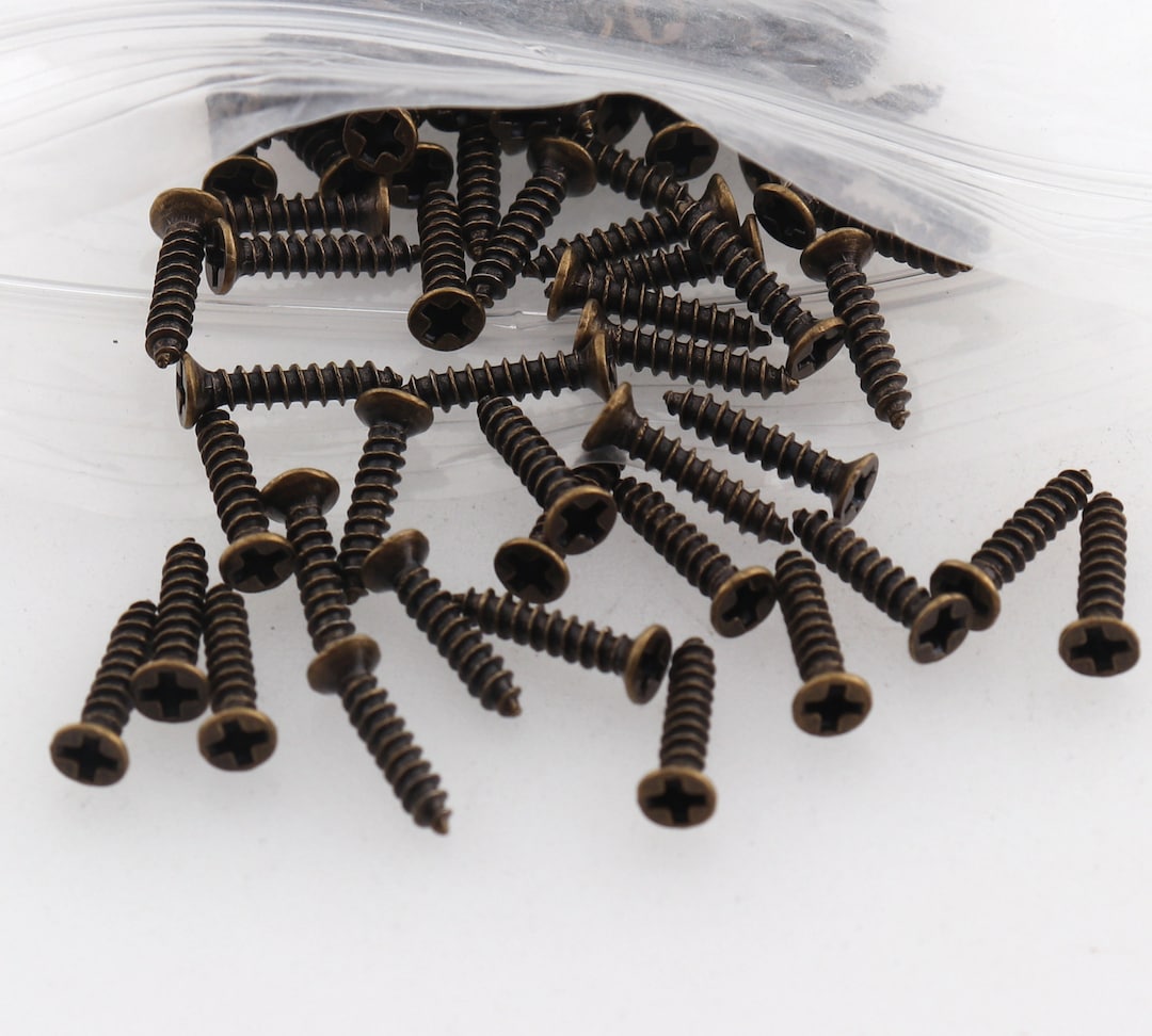 Antique Bronze Mini Tiny Machine Screw,hand Forged Hammered Decorative ...