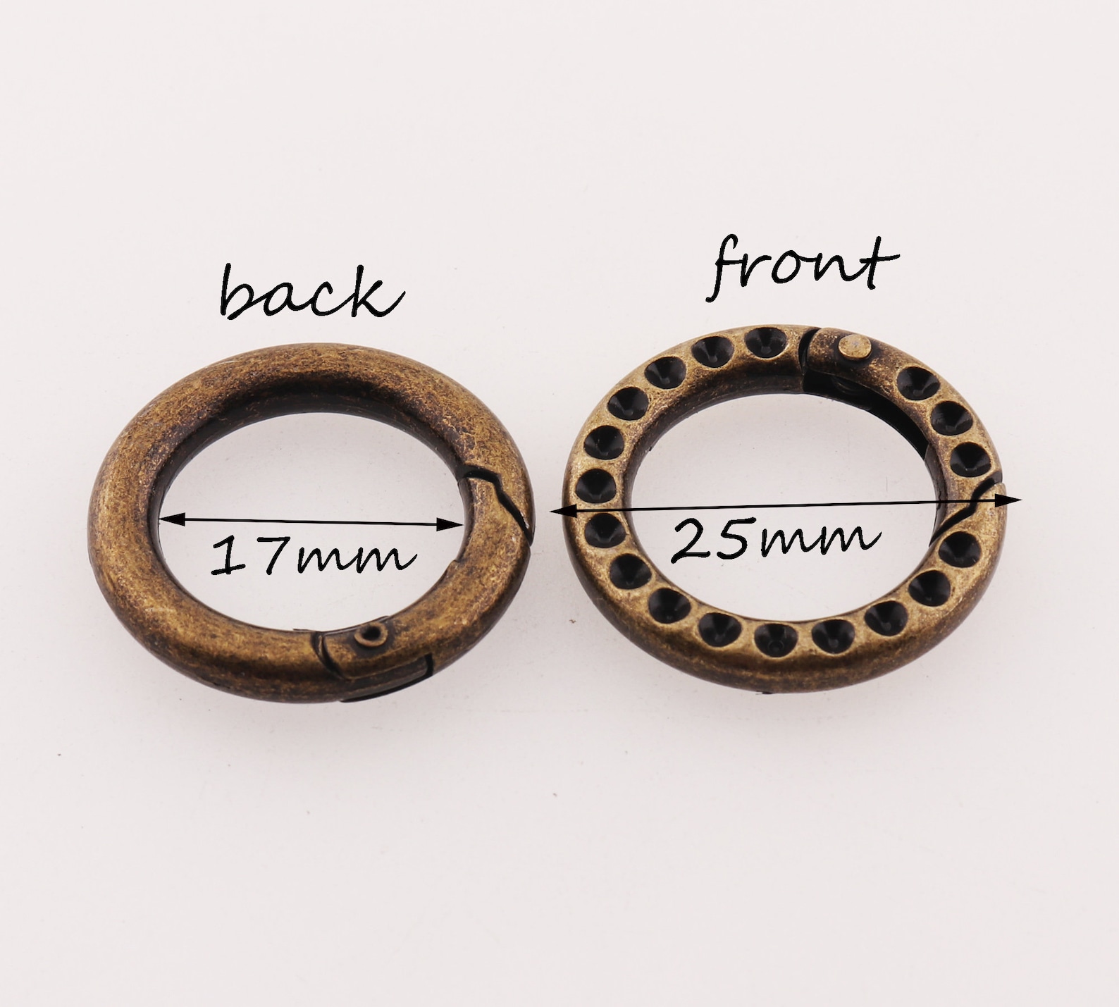 Spring O Ring Spring Ring Clasp Antique Bronze Push Gate O - Etsy