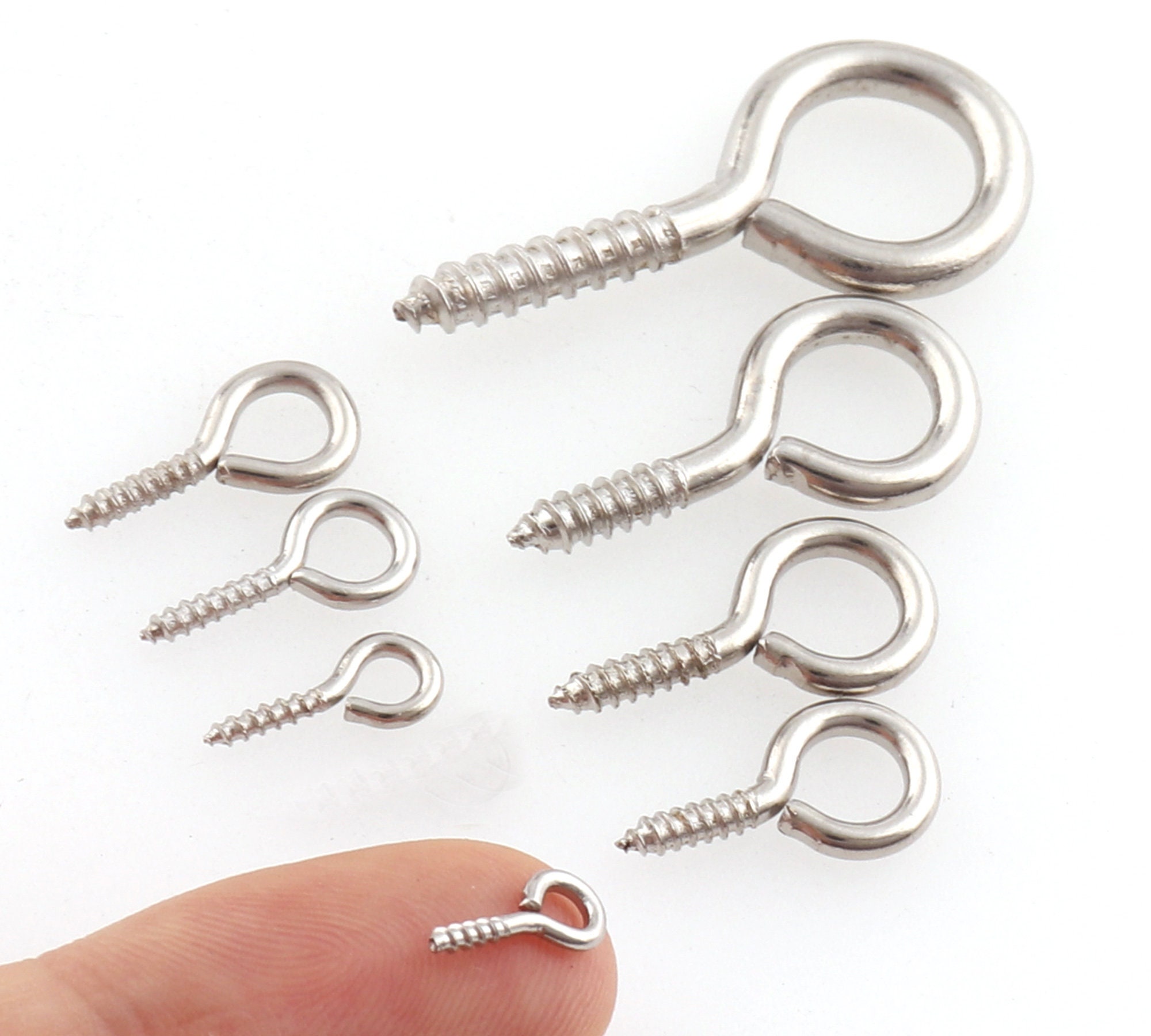 Silver Mini Eye Hooks Screw Eye Bails Small Screw Eye Hook - Etsy Sweden