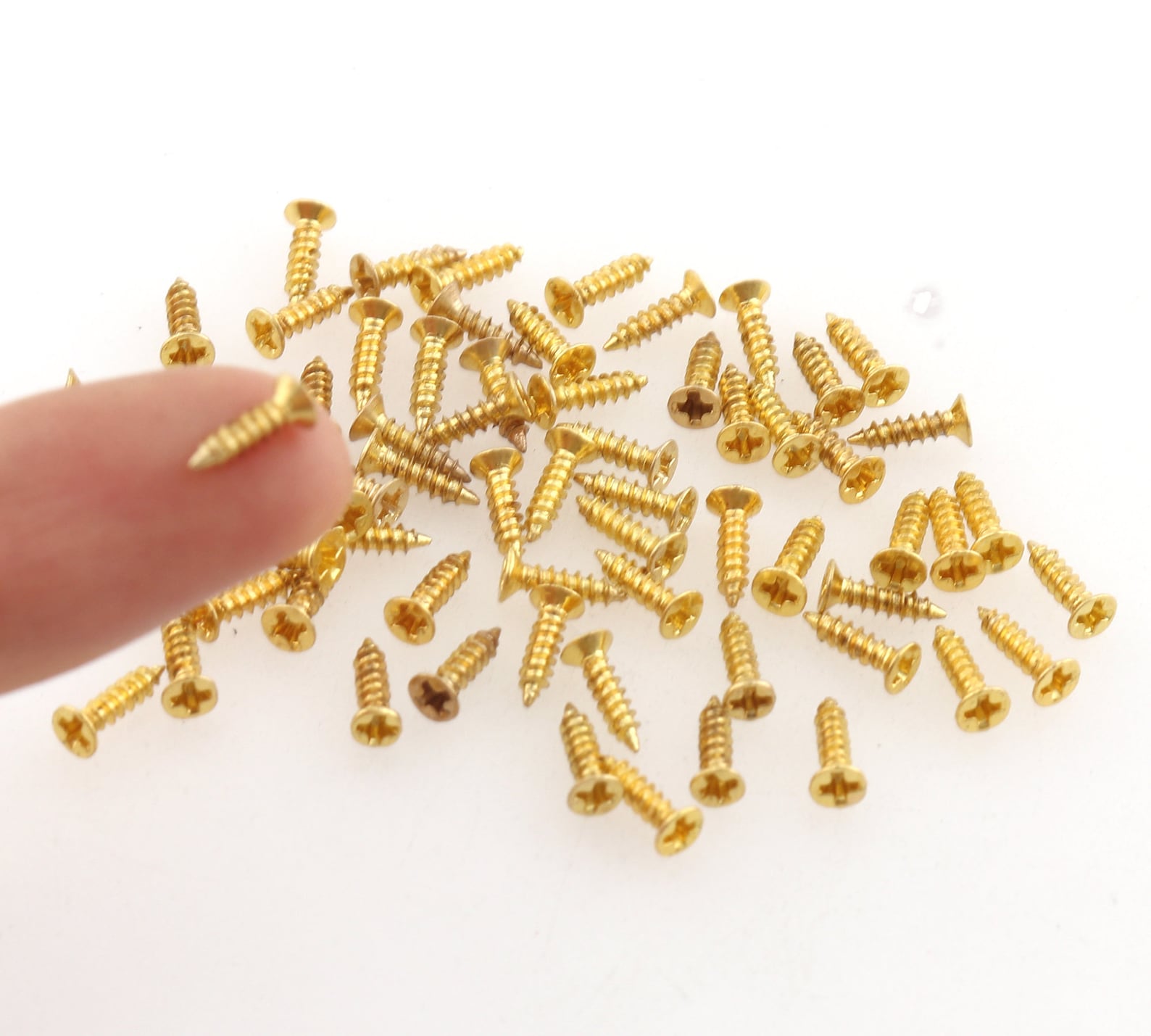 Gold Flat head wood Screws slotted wood screws restoration | Etsy