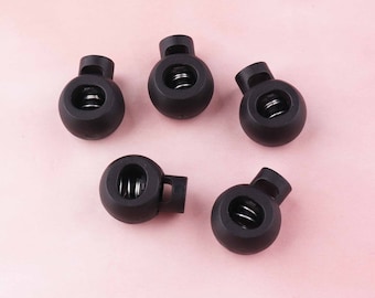 100x Plastic Cord Lock Spring Clasp Stoppers Rope Ends Toggles Clip ...