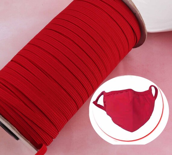 Red Elastic Cord Stretch Cord Flat Elastic Cord Band Elastic | Etsy