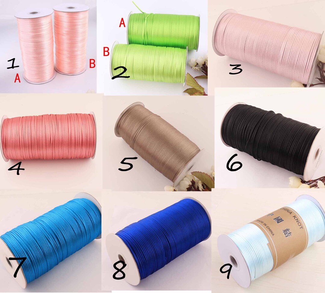 20yards Rattail Cords,knotting Rat Tail Cord, 2.0mm Satin Rattail Cords ...