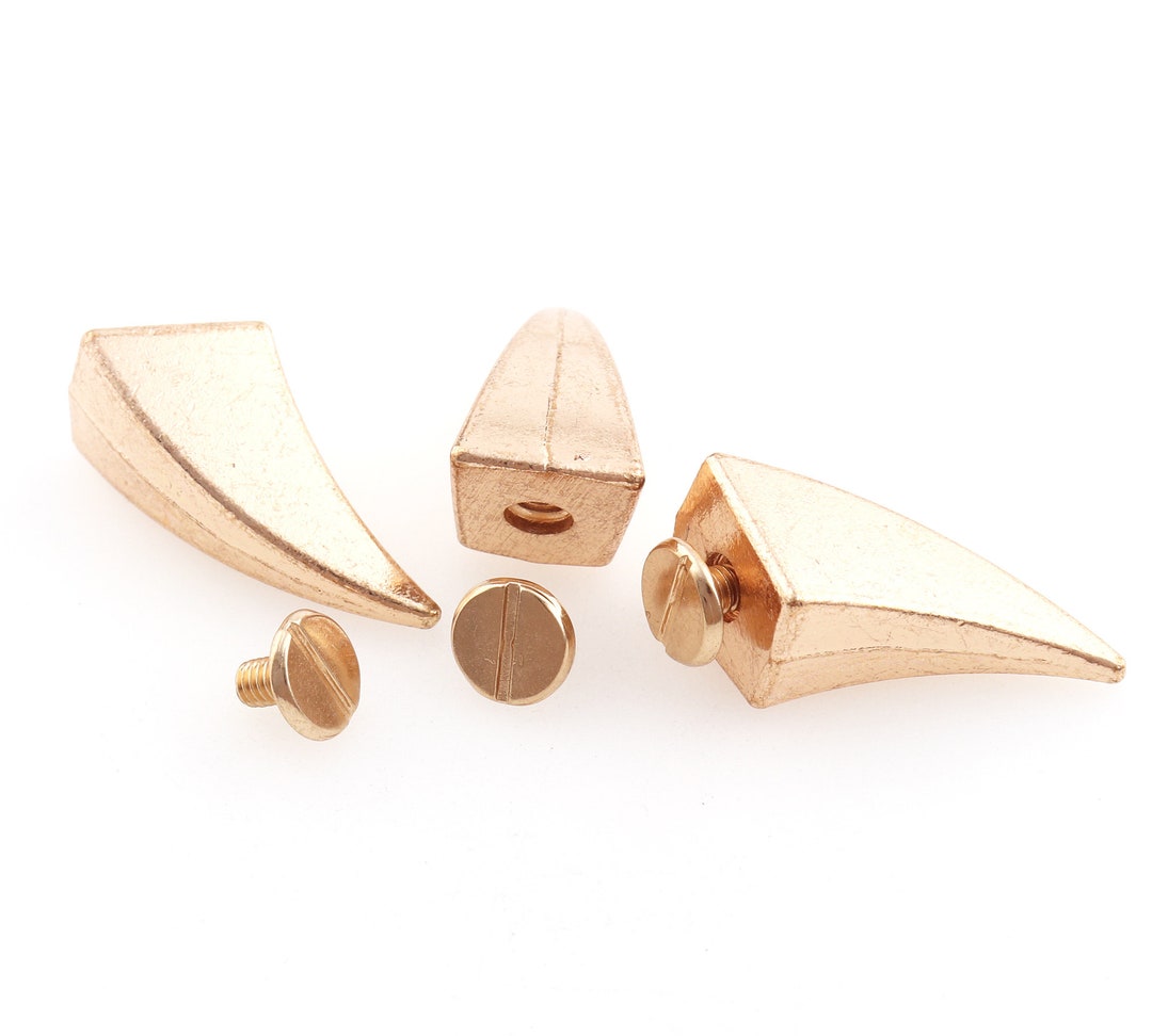 Light Gold Screw Rivet Horn Shape Rivet Stud Shiny Screw Back Studs ...
